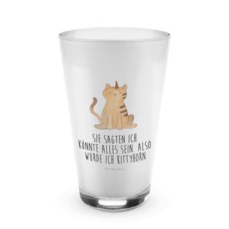 Mr. & Mrs. Panda Cocktailglas Einhorn Katze - Geschenk, Glas, Mieze, Latte Macchiato, Trinkglas, Unicorn, Glitzer, becher, Regenbogen, Wasserglas