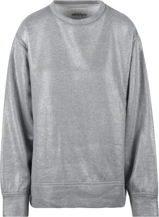 ottod'Ame Femme, Sweatshirts et sweats &agrave; capuche, Gris, Taille: 38 FR SweaT-shirt en coton lamin&eacute;