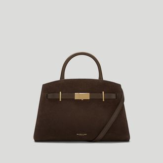 DeMellier The Small Hudson Suède Mocha & Cuir Lisse Mocha DeMellier
