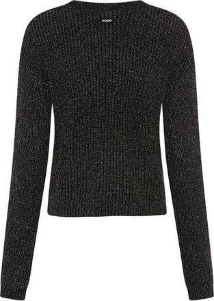 HUGO BOSS Strickpullover Slookiya aus Viskose-Mix mit leicht gl&auml;nzender Optik, oversize