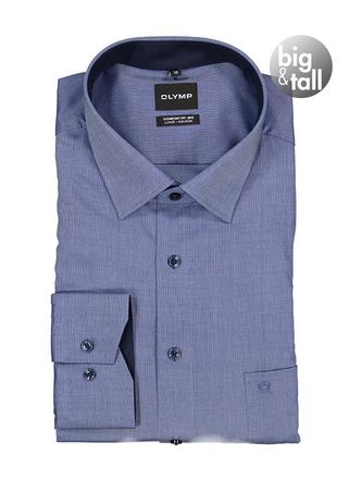 Olymp Herren Hemden blau Baumwolle