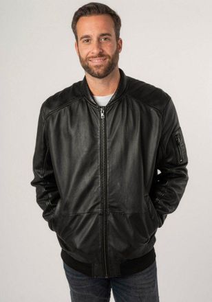 Mauritius Lederjacke 2Mkaira OS mit Rei&szlig;verschluss, Strickb&uuml;ndchen, &Auml;rmeltasche