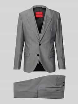 HUGO BOSS Regular Fit Anzug aus Wolle mit Bundfalte