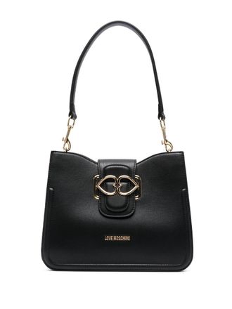 Love Moschino sac port&eacute; &eacute;paule &agrave; plaque logo - Noir