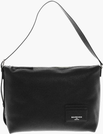 Balenciaga Textured Leather Shoulder Bag with Logoed Detail Gr&ouml;&szlig;e Unica