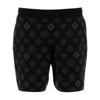 Casablanca Bestickte Stretch-Jacquard-Bermuda-Shorts - - Shorts - Herren - Schwarzk - L