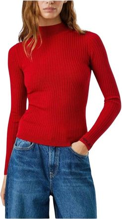 Pepe Jeans London Femme, Pulls, Rouge, Taille: 42 FR Pull côtelé Carla Perkins