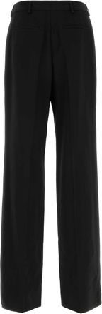Saint Laurent Pleated Wide-Leg Trousers - Black