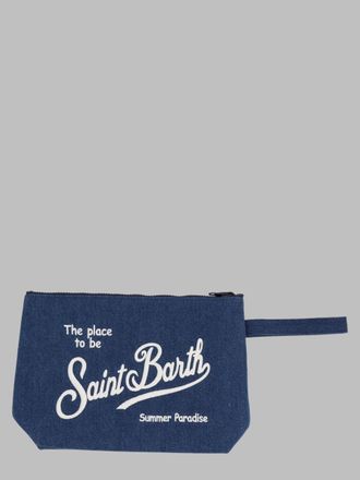 MC2 Saint Barth Unisex Clutch Aline Denim Cotton Bags