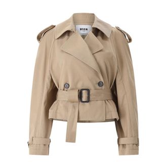 Msgm Msgm, Femme, Manteaux, Brun, Taille: 36 FR Trench-coat Court