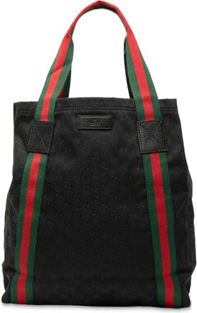 Gucci Shopper - GG Canvas Web Tote - Gr. unisize - in Schwarz - f&uuml;r Damen