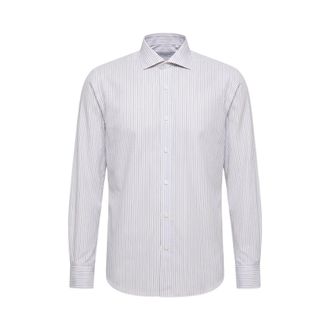 PESERICO Gestreiftes Baumwollhemd - - Shirts - Herren - Braun - L