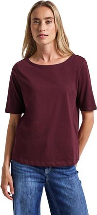 Street One Damen 3228108 Shirt mit U-Boot-Ausschnitt, Wildberry red, 42