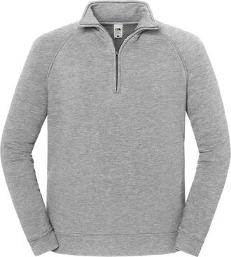 Fruit Of The Loom Fruit of the Loom - Iconic Premium Sweatshirt f&uuml;r Herren/Damen Unisex, mit kurzem Rei&szlig;verschluss (Sportliches Heather)