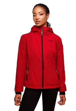 Marikoo B862 Veste de mi-saison pour femme, l&eacute;g&egrave;rement doubl&eacute;e, &agrave; capuche, rouge, M