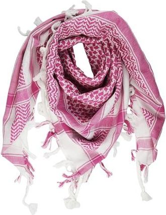 Freak Scene Kufiya - blanc - rose vif - 100 x 100 cm - Shemagh - foulard Arafat palestinien - keffieh en coton