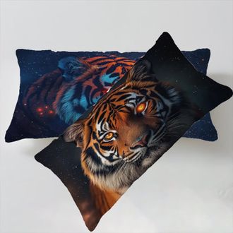 Generic Kopfkissenbezug Orange Farbe Kissenbezug 70x90cm Tier Kissenbez&uuml;ge Samt Dekokissen Kissenbez&uuml;ge Cushion Cover Unsichtbarer Rei&szlig;verschluss Pflegeleicht