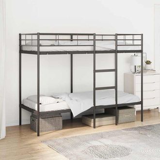 vidaXL Etagenbett ohne Matratze Schwarz 80x200 cm Stahl vidaXL842912