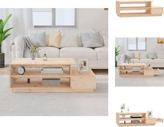 vidaXL Couchtisch 120x50x40,5 cm Massivholz Kiefer - Kiefernholzmöbel - Holztresen - Couchtisch - Wohnzimmerstil - Beistelltisch