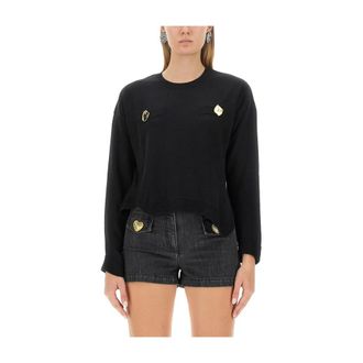 Moschino Wool Jersey - - Knitwear - Damen - Schwarzk - S
