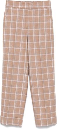 PESERICO pantalon à carreaux - Marron