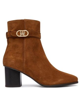 Tommy Hilfiger Stiefeletten Th Strap Suede Block Heel Boot FW0FW09521 Dunkelbeige