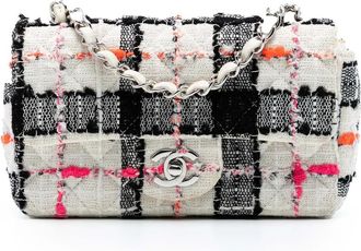 Chanel Hobo Bags - Mini Rectangular Classic Tweed Check Single Flap - Gr. unisize - in Wei&szlig; - f&uuml;r Damen