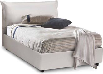 Talamo Italia Talamo Italia - Quadratisches und halbes Bett Letizia, Containerbett mit Kunstlederbezug, 100% Made in Italy, Frontöffnung, inklusive Matratze