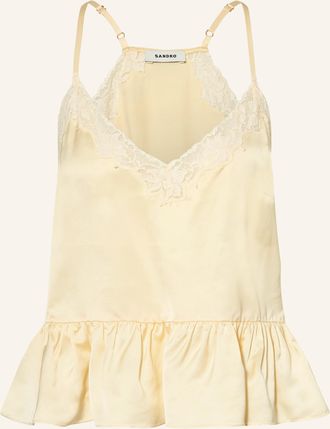 Sandro Sandro Satintop Mit Spitze gelb