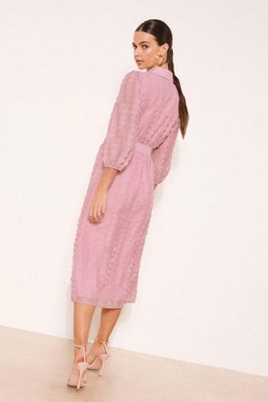 Lipsy Midikleid Lipsy Strukturiertes Midi-Hemdblusenkleid (1-tlg)