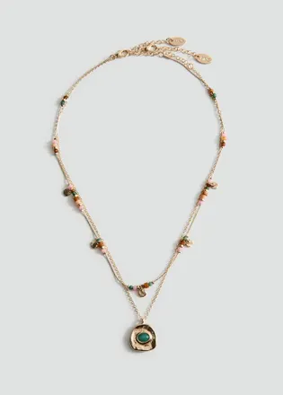Mango Collier double combin&eacute; or - Femme - Taille unique - MANGO