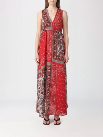 Parosh Schulterfreies Seiden-Maxikleid P. A.R. O.S. H. mit Bandana-Print