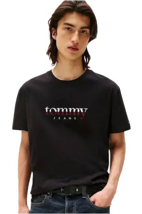 Tommy Jeans Herren T-Shirt Kurzarm Tee Regular Fit, Schwarz (Black), 3XL