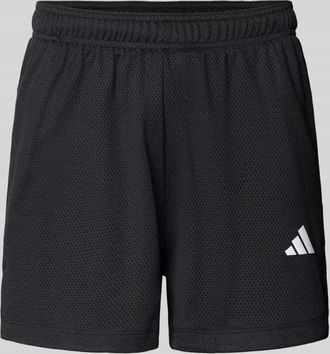 adidas Straight Fit Shorts mit Logo-Print in Mesh-Optik