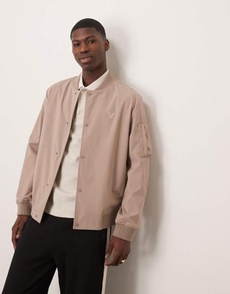 Lyle & Scott Bomber en tissu softshell - Taupe-Neutre