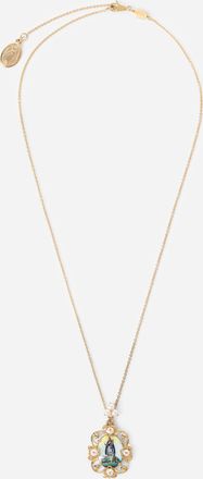 Dolce & Gabbana D.d. Pendant In Yellow 18kt Gold And Antique Cheramic Miniature - Frau Ketten Gold Onesize