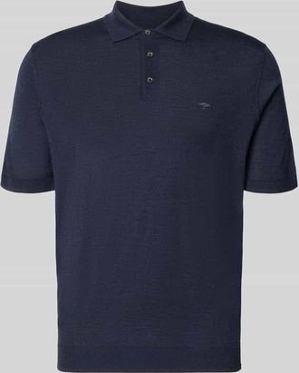 Fynch-Hatton Regular Fit Poloshirt aus reiner Baumwolle in Strick-Optik