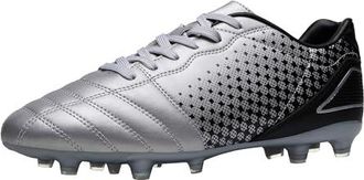 Dream Pairs Chaussures à Crampons de Football pour Hommes Durable Crampons pour Terrain Ferme,Size 44.5,Argent/Noir,SUPERFLIGHT-1