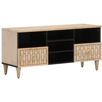 vidaXL Vidaxl - Meuble tv 100x33x46 cm bois massif de manguier