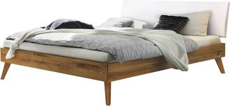 Hasena Trento Bett Pesaro Wildeiche Natur Kopfteil weiß 160x200