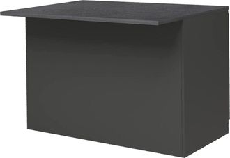 Dmora K&uuml;cheninsel Emmanuel, Mehrzweckschrank, K&uuml;chenzeile Schrank, Zus&auml;tzlicher Tisch, 100% Made in Italy, 125 x 90 x 90 cm, Anthrazit und Schiefer