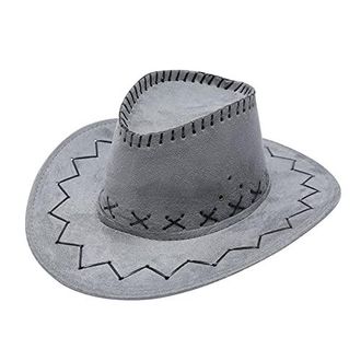 Generic Décontracté Couture Solide Été Occidental Mode Cowboy Chapeau de Soleil Large Bord Voyage Casquette de Soleil pour Adultes UNE Fjord, gris, taille uni