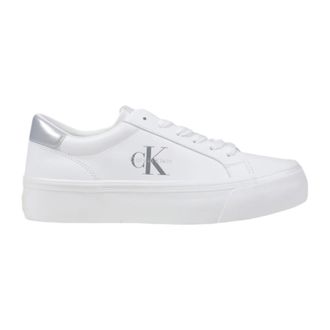 Calvin Klein Jeans Femme, Chaussures, Gris, Taille: 40 EU Baskets en Cuir Argent &Eacute;l&eacute;gantes et Confortables