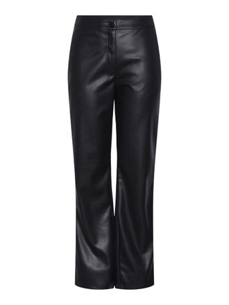 Pieces Damen Pcnicha Hw Wide Pu Pant Noos, Schwarz, XS