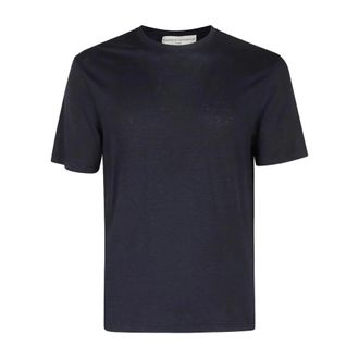 FILIPPO DE LAURENTIIS Leinen-Jersey-T-Shirt - - Tops - Herren - Blau - S
