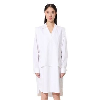 Kenzo Oxford Knie Hemdblusenkleid - - Dresses - Damen - Wei&szlig; - XS