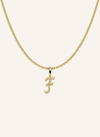 Cada Cada Kette Tiny Diamond Letter F gold