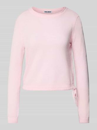 Review Rundhals Pullover mit Tunnelzug