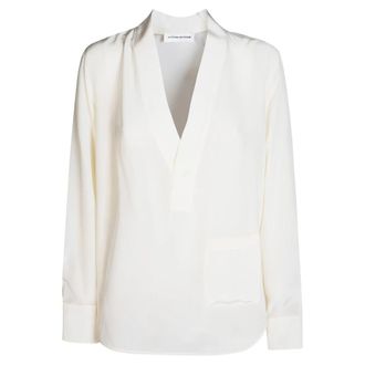 Victoria Beckham V-Ausschnitt Bluse - - Blouses & Shirts - Damen - Beige - S