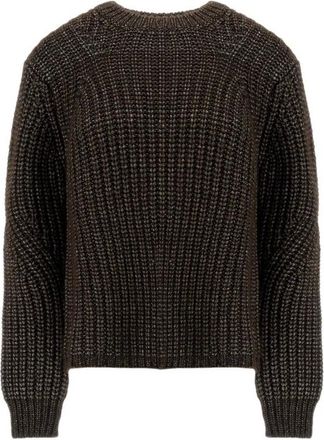 Herno Femme, Pulls, Brun, Taille: 36 FR Pull en laine dalpaga soufflée Cobbed